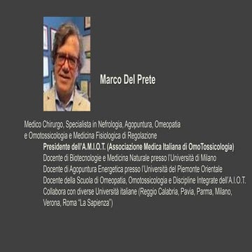 1° Convegno di Olismologia - Intervento del Dott. Marco Del Prete | PPTX