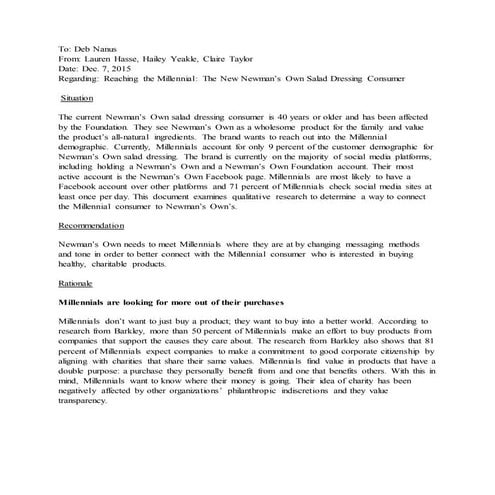 Point of View Document for Newman's Own | DOCX