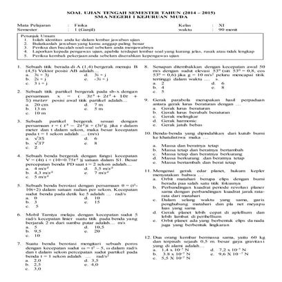 2 soal ujian tengah semester tahun | PDF