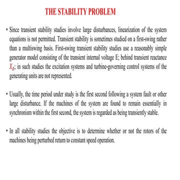 Unit 1 Power System Stability | PPTX