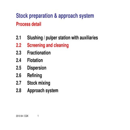 stock preparation & approach system | PDF