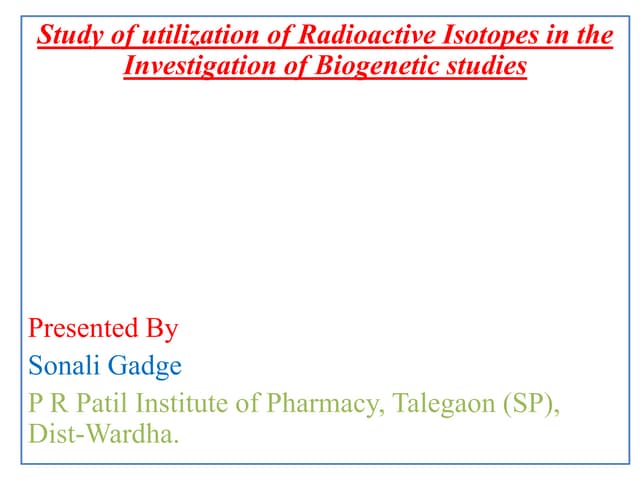 Tracer technique | PDF