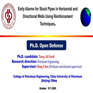 Therefore, early detection of stuck pipe events, synonymous with ...