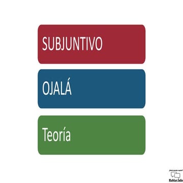 Subjuntivo Ojalá Teoría | PDF
