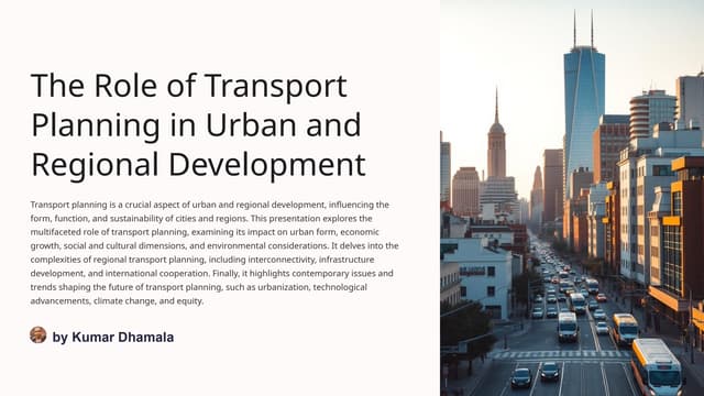 Urban transportation planning | PPT
