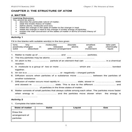 2 the structure of the atomic structure | DOCX
