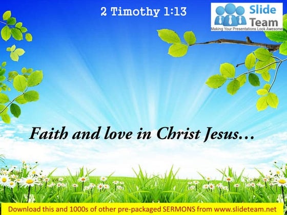1 timothy 4 12 love in faith and in purity power point church sermon | PDF