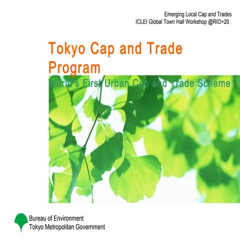 Tokyo Cap and Trade Program World’s First Urban Cap and Trade Scheme ...