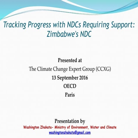 Tracking progress with NDCs requiring support: Zimbabwe's NDC ...