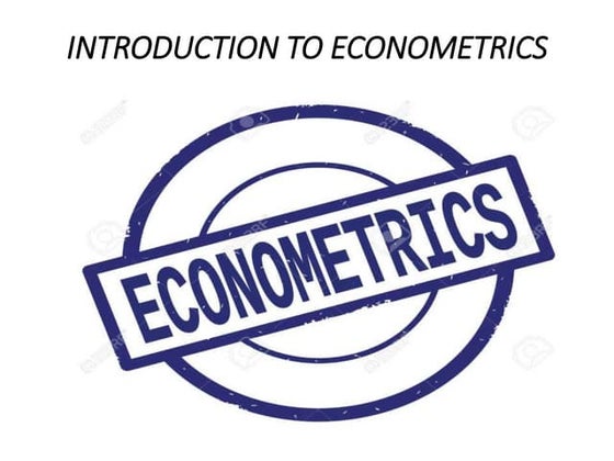 Econometrics Lecture 1st Ppt