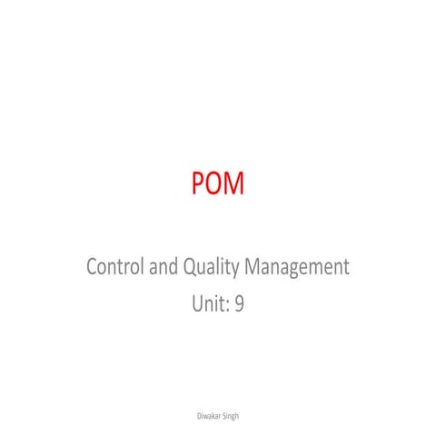 Pom control and quality management | PPTX
