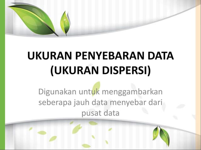 STATISTIKA - 4: Ukuran Pemusatan Data: Range, Variansi, dan Standar ...