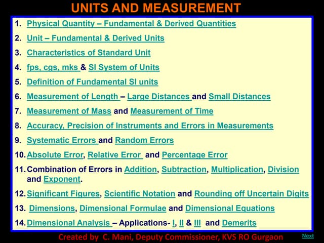 Units and measurements - Basic SI units | PPTX