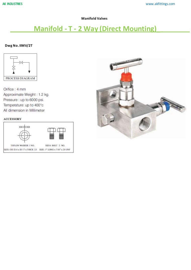 2 way manifolds valves way catalogue