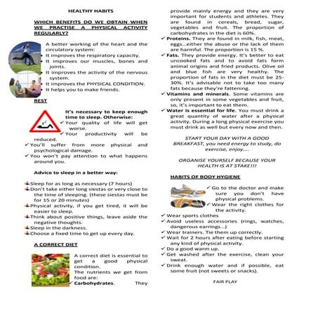 2 worksheet healthy habits (1) | DOCX | Nutrition | Healthy Living