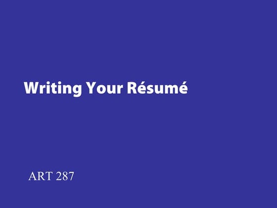 How to write a resume | PPTX