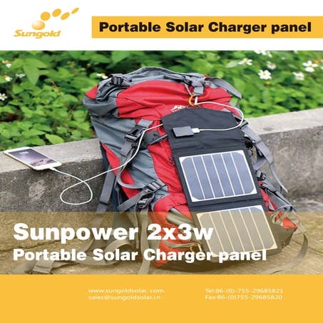 Sungold Solar 2x3 w solar charger Specifications | PDF