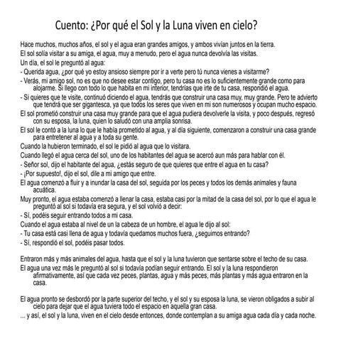 Cuento por que_el_sol_y_la_luna_viven_en_el_cielo | PPT