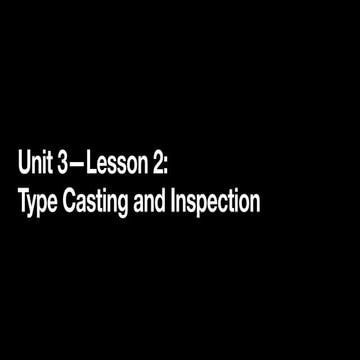 Type casting and inspection | PPT