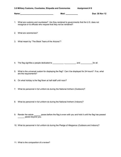 Military courtesy and discipline | PPTX