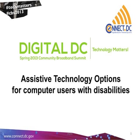 Assistive Technology Options for computer users with disabilities | PPT
