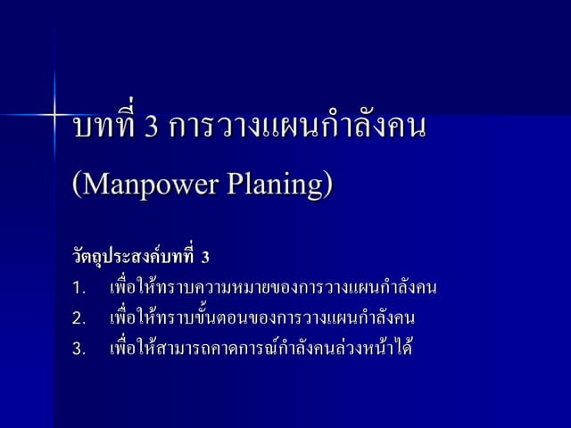 การวางแผนกำลังคน Manpower planning | PDF