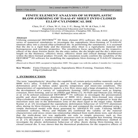TALAT Lecture 3805: Combination of Superplastic Forming and Diffusion ...