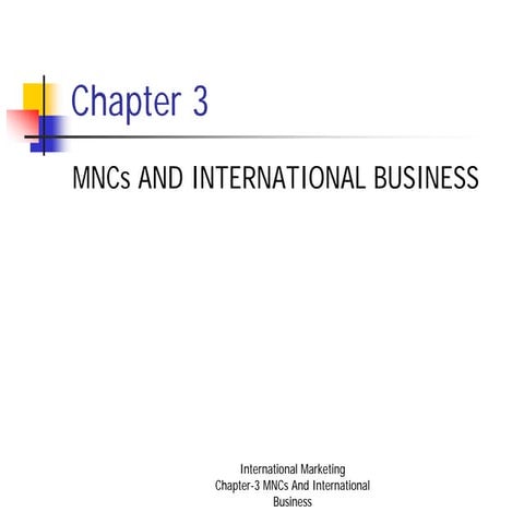 MNC and International Business | PDF | Large Business | Business