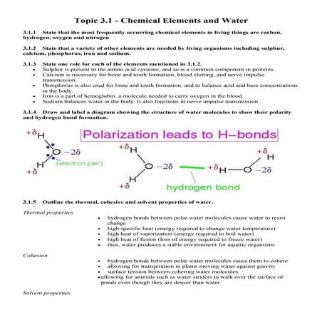 3.1 chemical elements & water notes | PDF