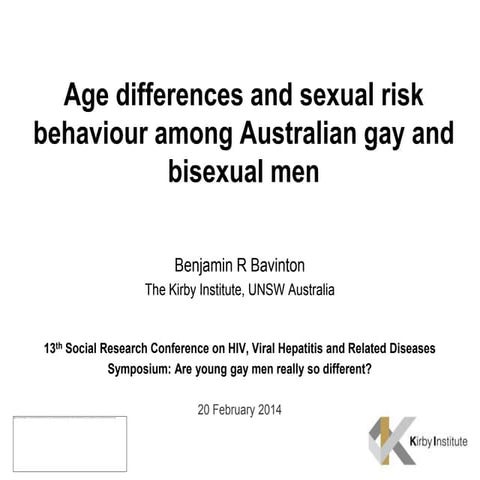 Age differences and sexual risk behaviour among Australian gay and ...