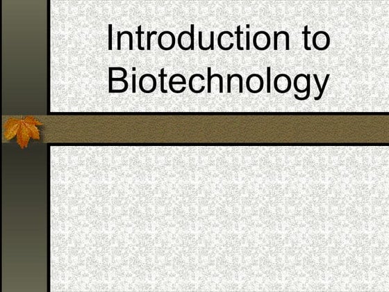 Applications of biotechnology | PPT