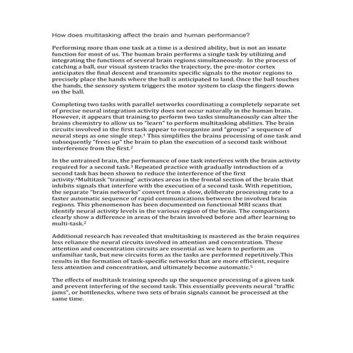 How does multitasking affect the brain and human performance? Ross ...