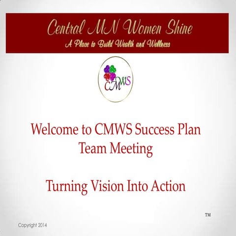 CMWS Success Plan for a Wealth and Wellness Center | PPTX