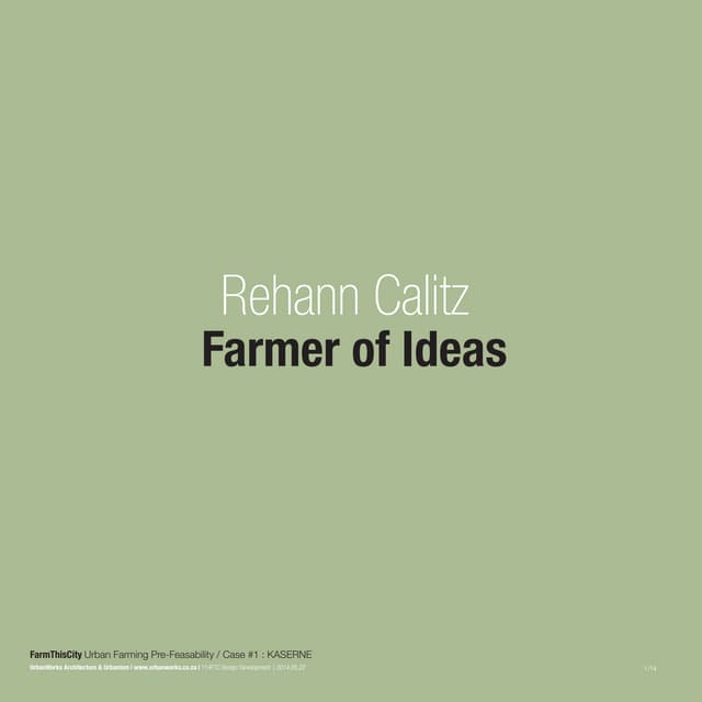 Sustainable Tourism - Farmer of Ideas - Rehann Calitz - Responsible ...