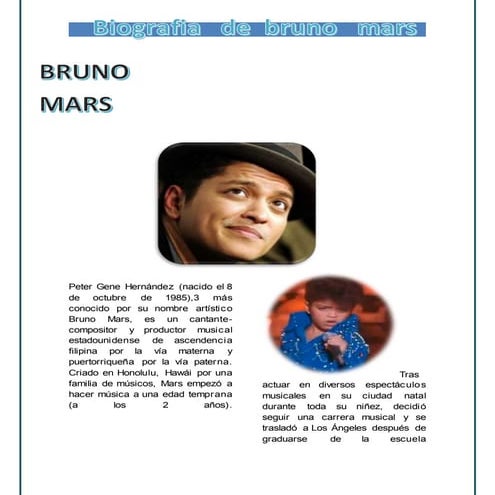 biografia de bruno mars | DOCX