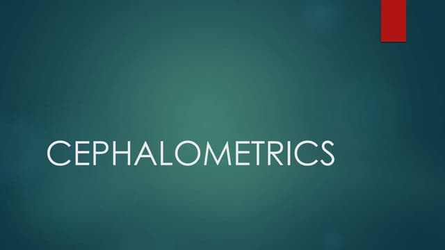 Cephalometrics in orthodontics | PPTX