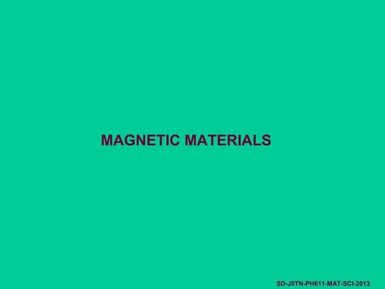 Contrast between Diamagnetic, Paramagnetic and Ferromagnetic Materials ...