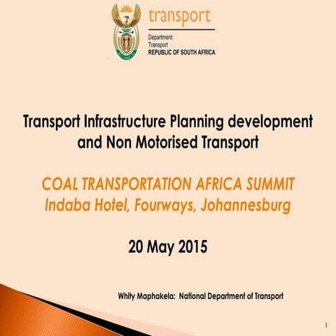 Transport Infrastructure Planning development and Non Motorised ...