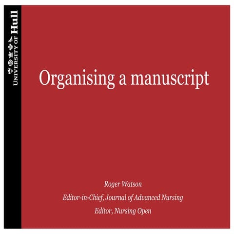 Organising a manuscript | PPTX