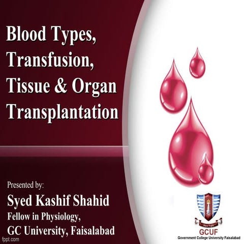 Blood Types, Transfusion & Organ Transplantation | PPT