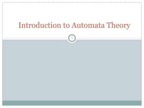 Introduction To Finite Automata Ppt