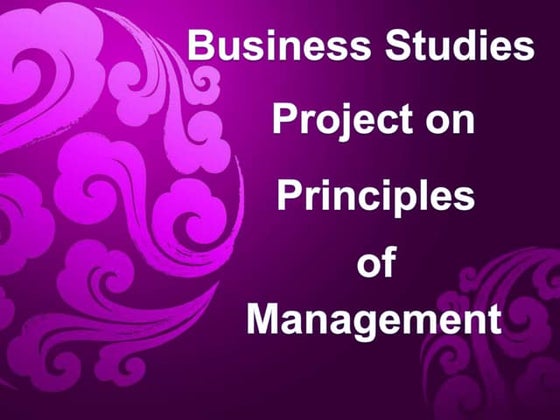 Principles of Management Project CLASS XII | DOCX