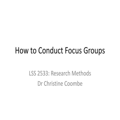 FOCUS GROUP DISCUSSION (FGD) | PDF