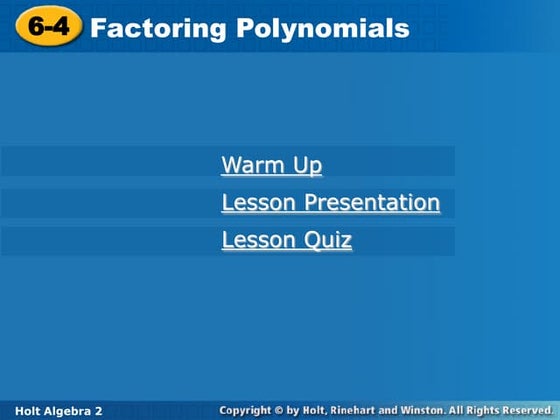 X factoring revised | PPT