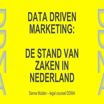 3. DDMA Data-driven Marketing: de stand van zaken in Nederland (DDMA ...