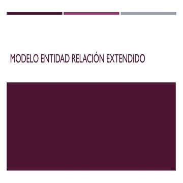 Modelo de entidad relación extendido | PDF