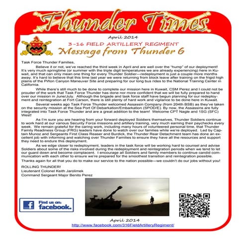 3 16 FA Thunder Times Newsletter -- April 2014 | PDF