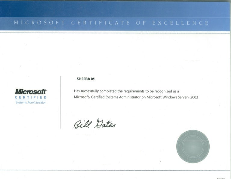 Microsoft Certified Systems Administrator