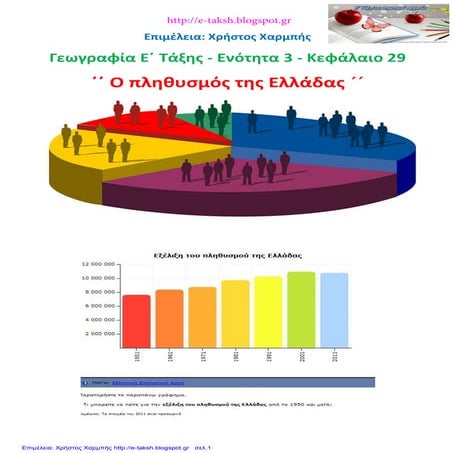 Γεωγραφία Ε΄ 3.29. ΄΄ Ο πληθυσμός της Ελλάδας ΄΄ | PDF