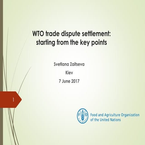 WTO trade dispute settlement: starting from the key points | PPT